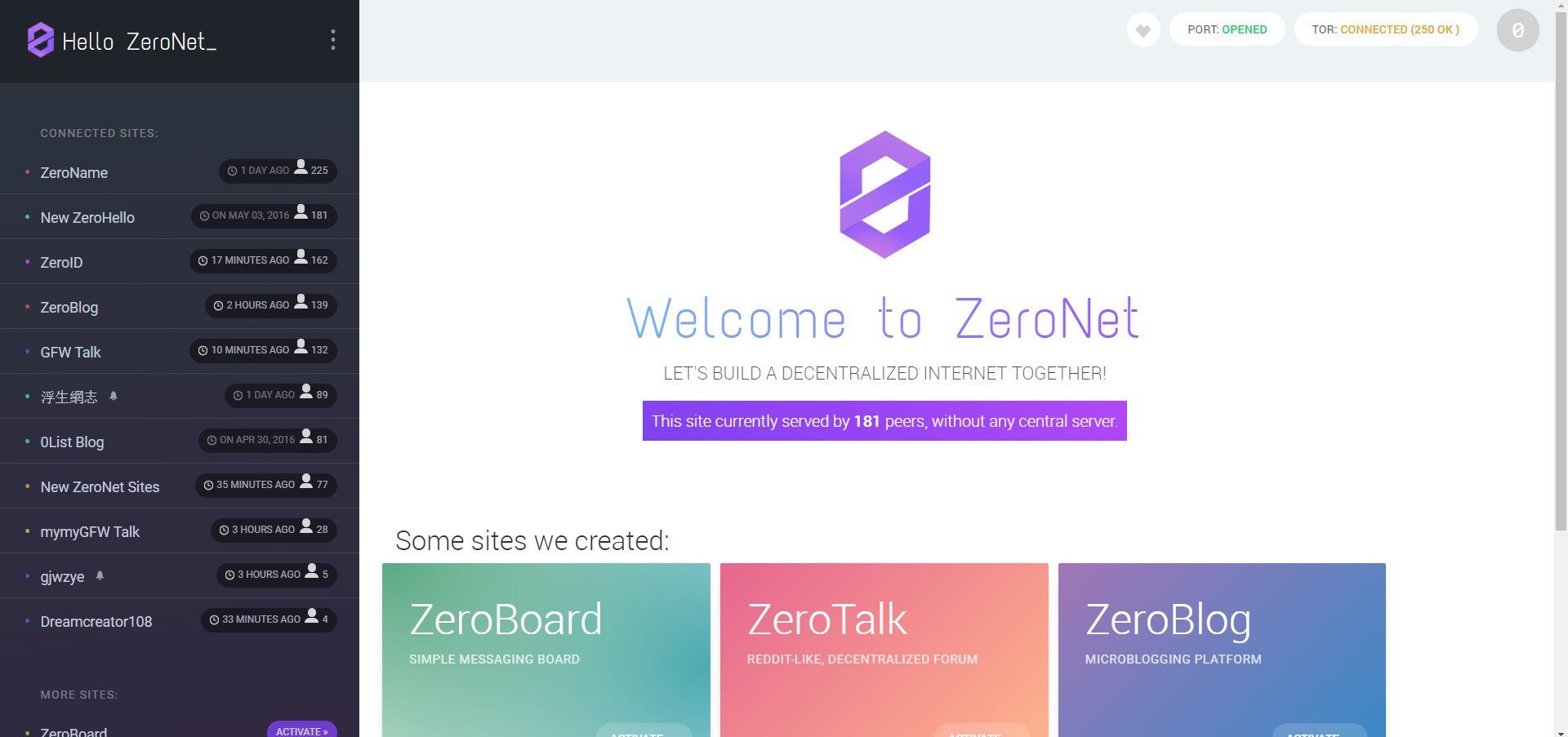 ZeroNet零网安装使用建站教程，轻松免费搭建安全P2P全球网站 - Freedom Initiative